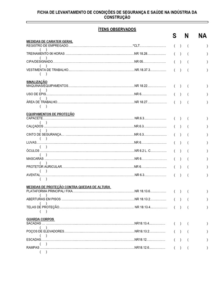 Check List Obra | PDF