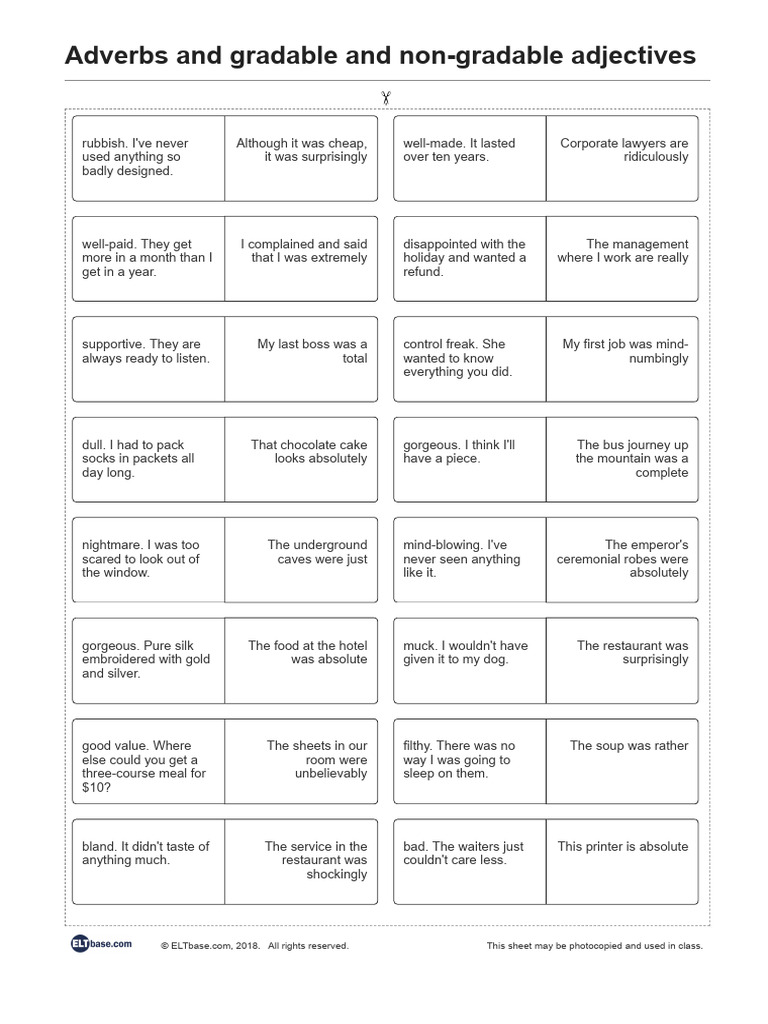 Adverb Gradable Adjective Collocations | PDF