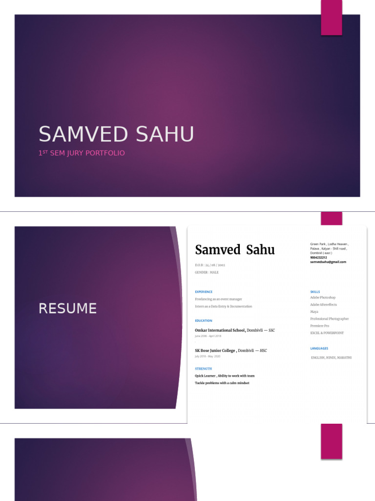 Samved Sahu Portfolio | PDF