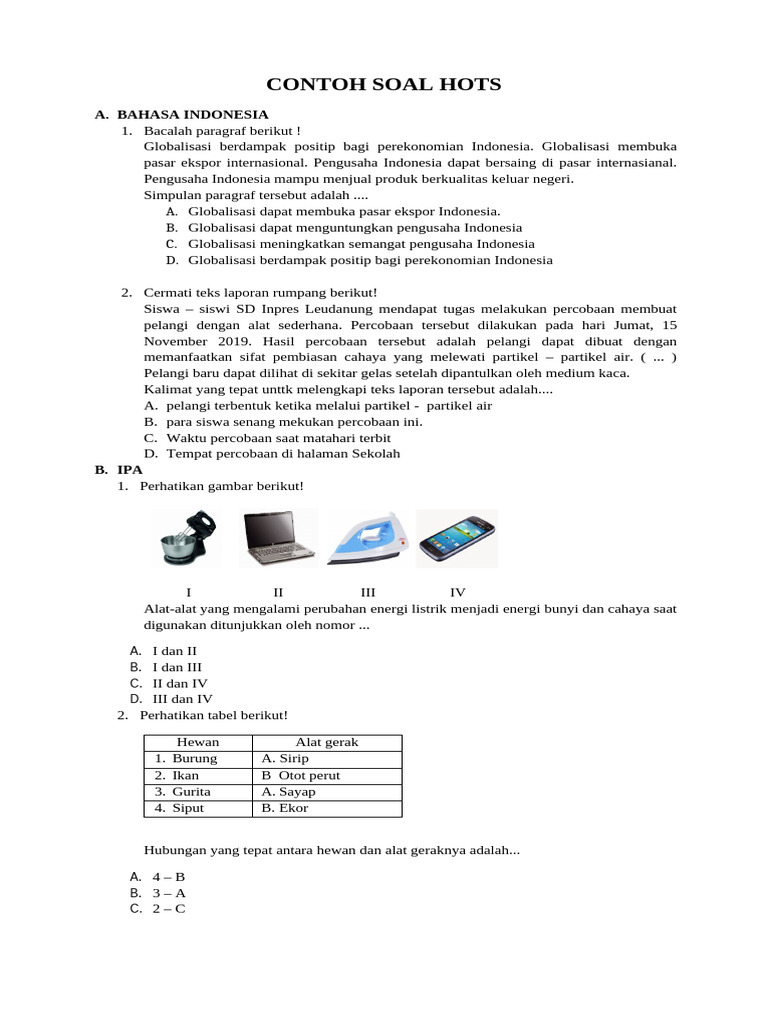 Contoh Soal Hots | PDF