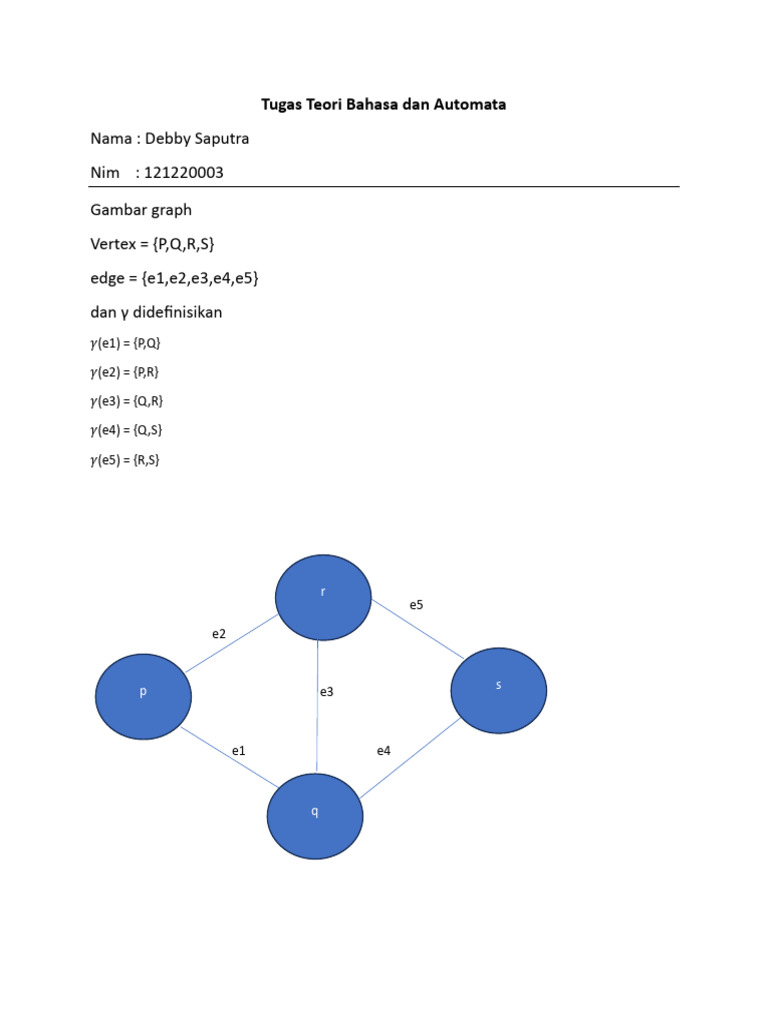 Tugas 1 Teori Bahasa Dan Automata | PDF