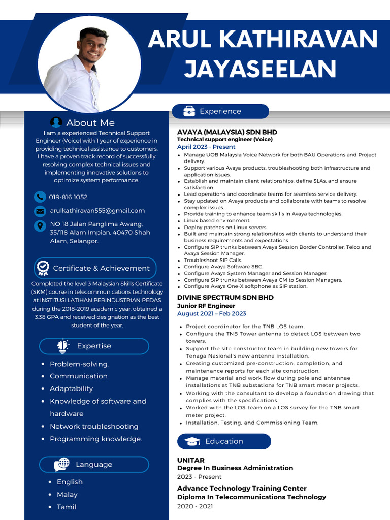 Updated - CV Arul Kathiravan Jayaseelan | PDF