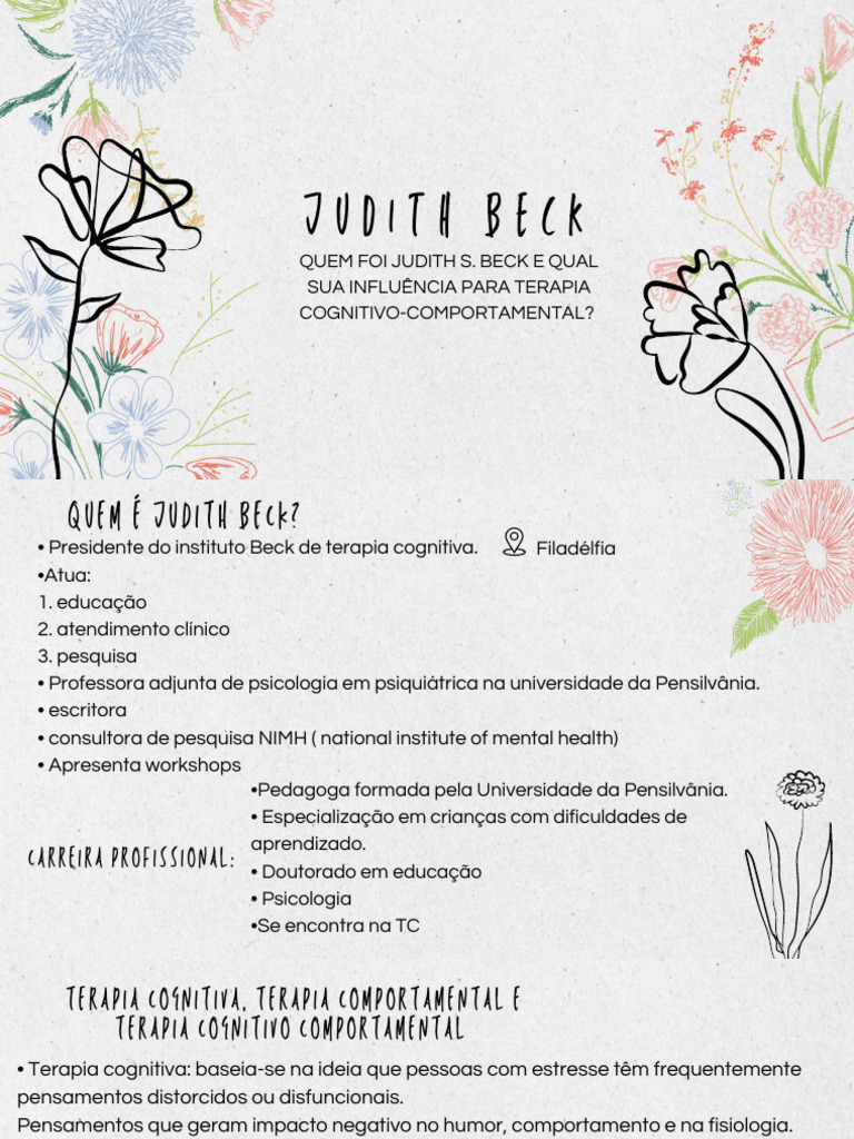 Influência de Judith Beck na TCC | PDF | Terapia cognitiva ...