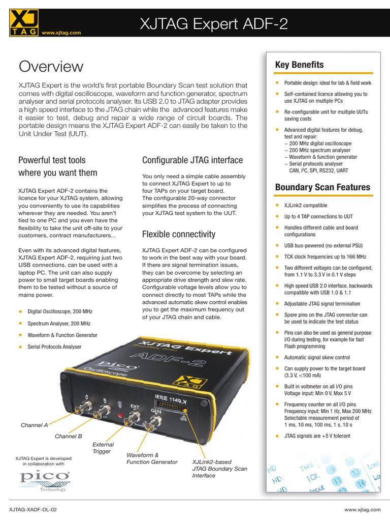 Xjtag Product Sheet - Expert Adf2 en | PDF