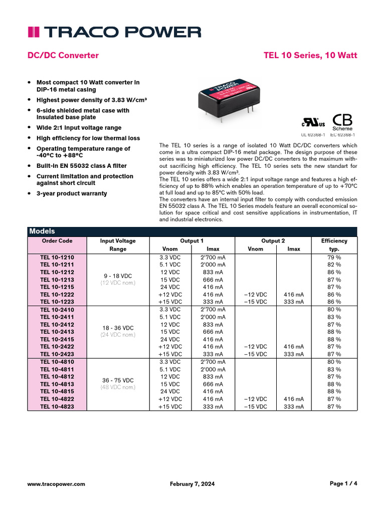 Tel10 Datasheet | PDF