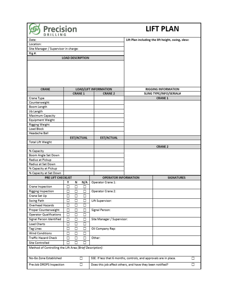 Critical Lift Plan | PDF