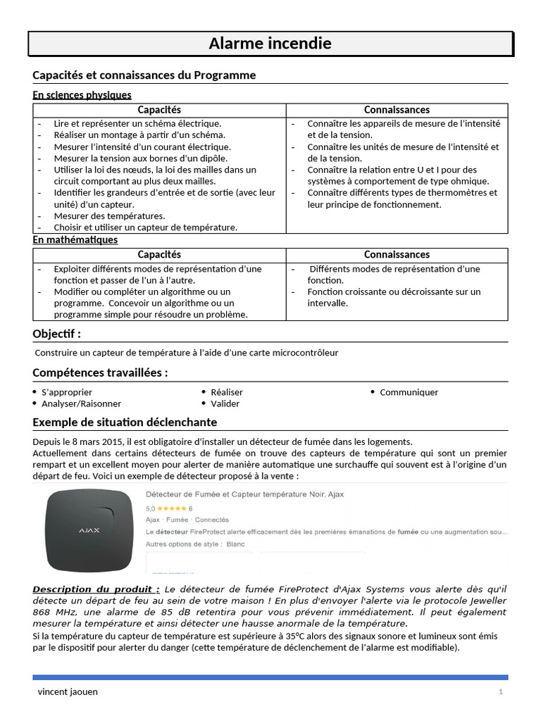 Alarme Incendie | PDF