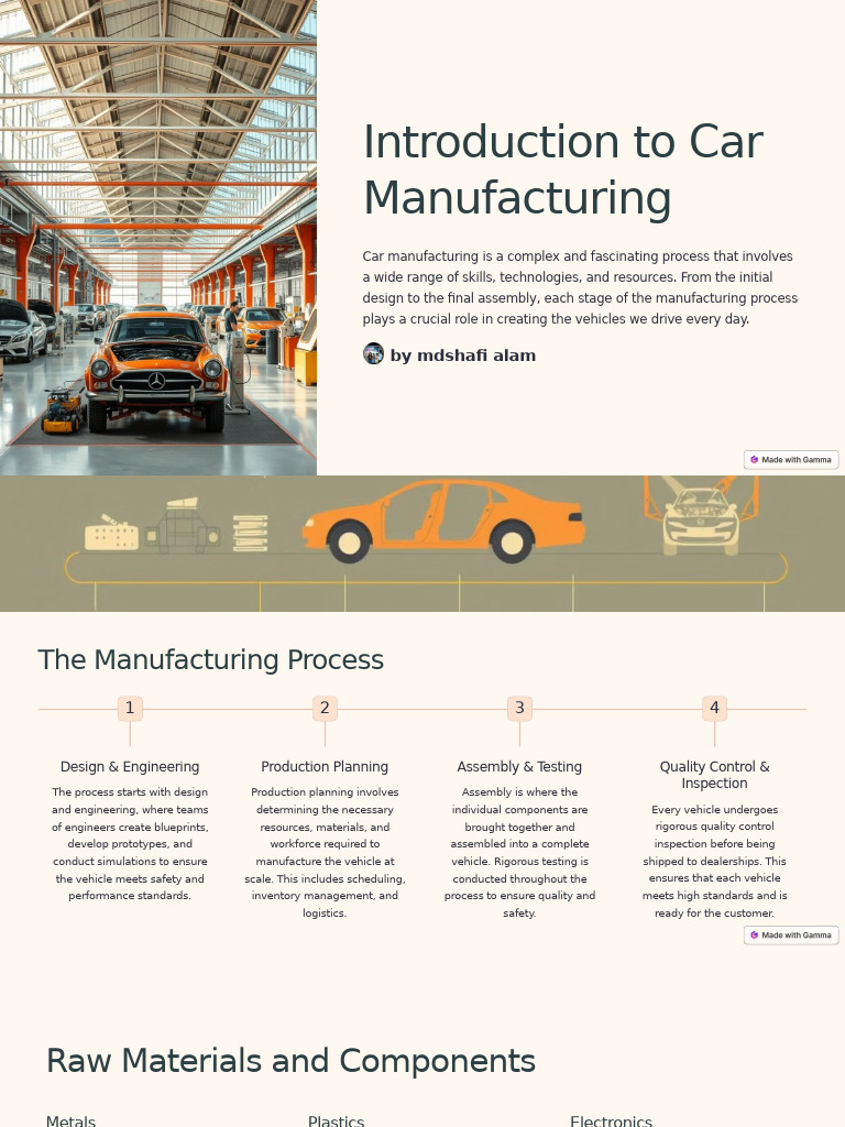 Introduction To Car Manufacturing | PDF