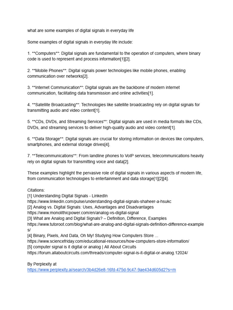 Use of Digital Signal | PDF