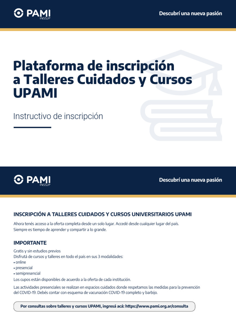 Instructivo Cursos Talleres Pami | PDF