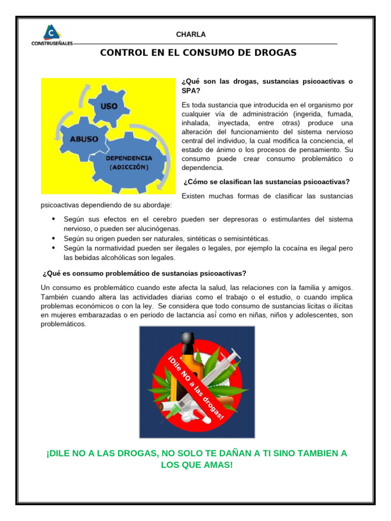 Charla Control en El Consumo de Drogas | PDF