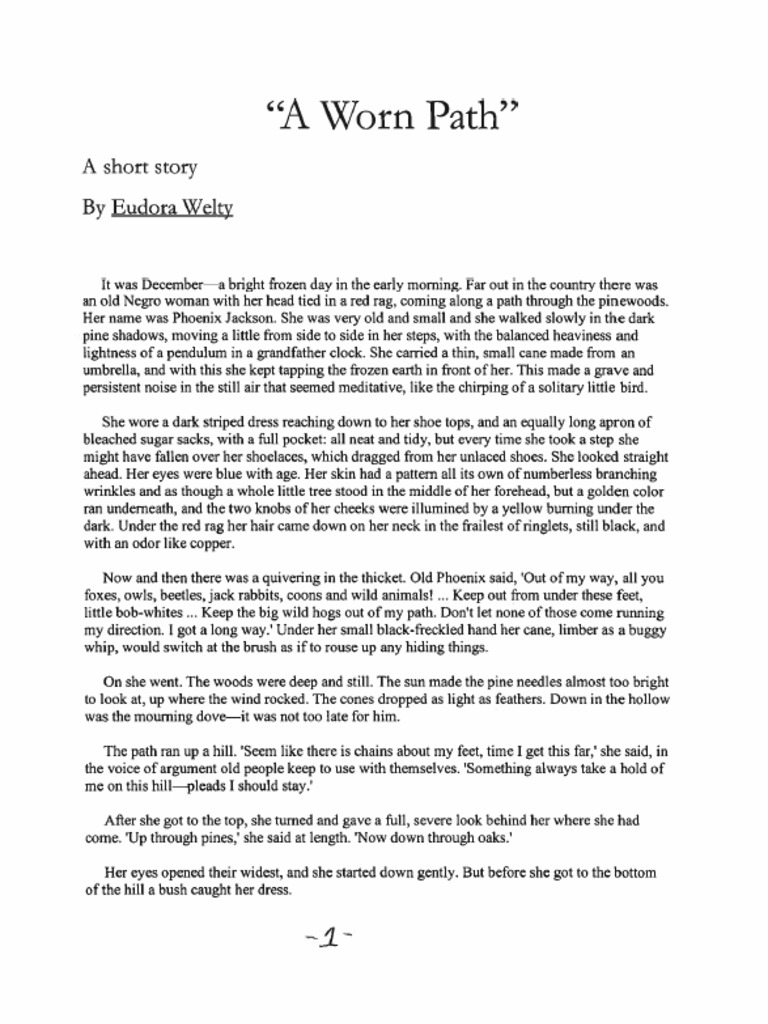 A+Worn+Path+by+Eudora+Welty | PDF