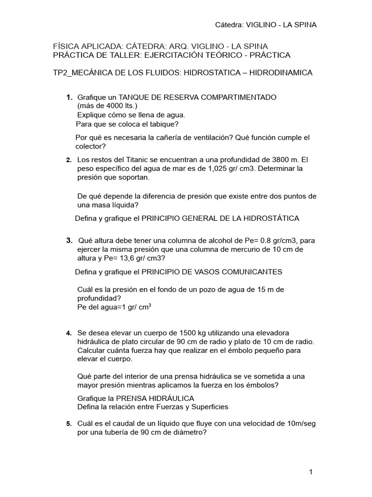 TP2_HIDRO_2024 física viglino | PDF