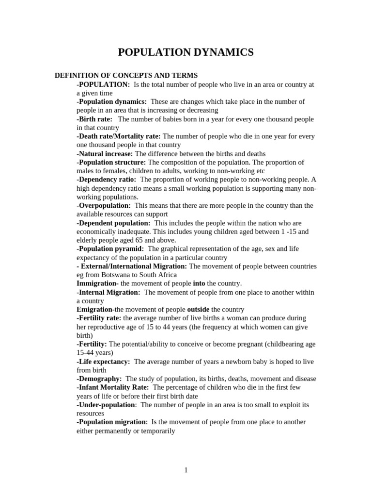 Popoulation Dynamics | PDF