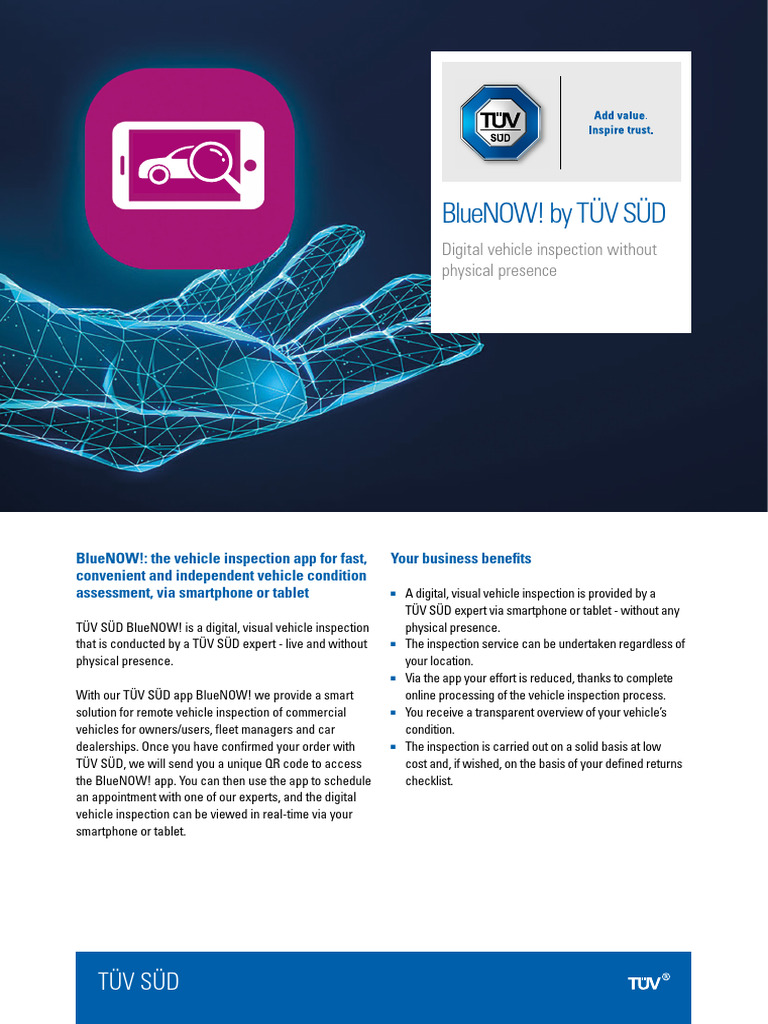 Tuv Sud Bluenow Digital Vehicle Inspection | PDF