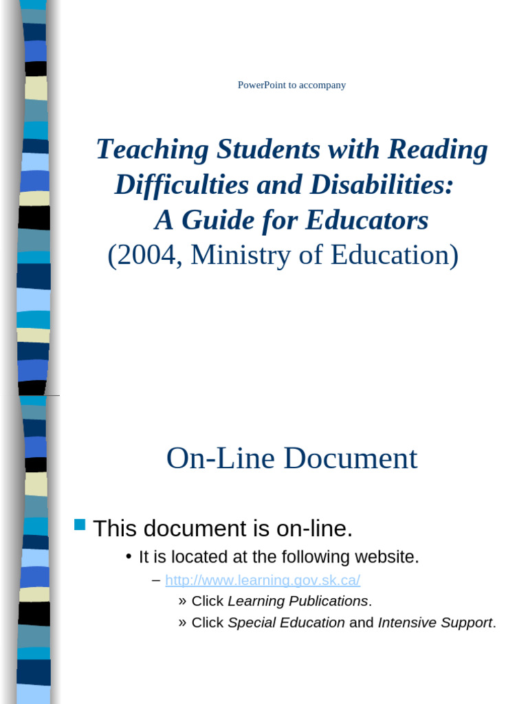 Reading Difficulties & Disabilities PowerPoint March 2008 | PDF