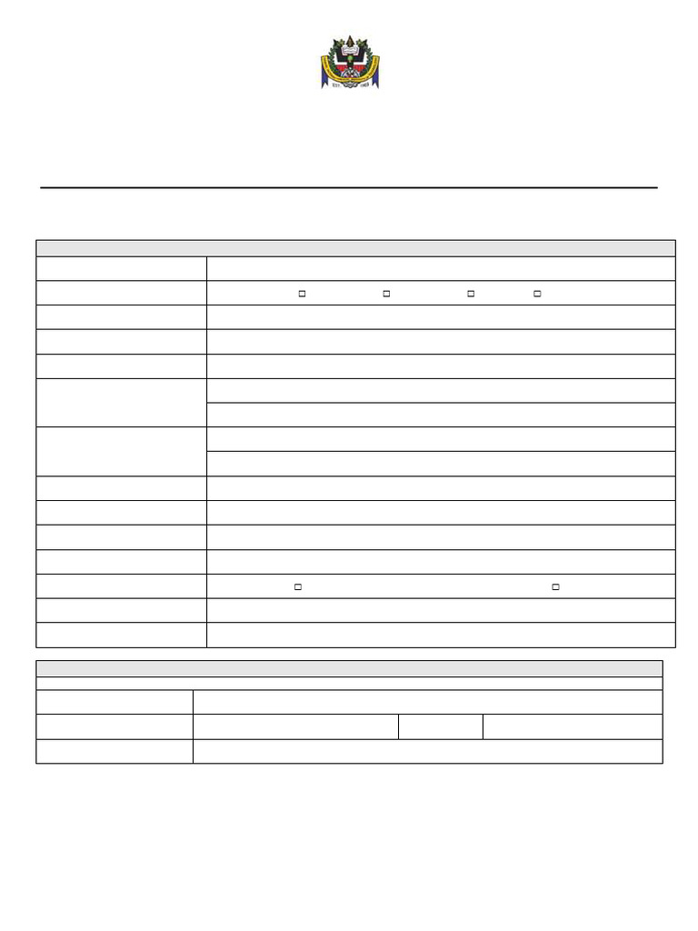 SS1 Student Application Form Fillable | PDF