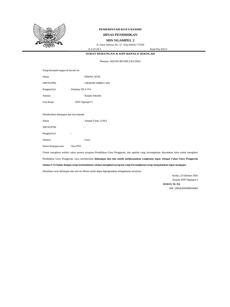 Surat Ijin KS | PDF