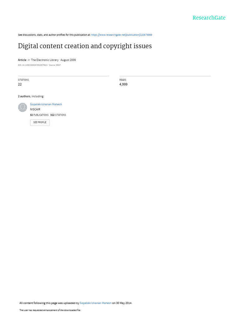 Digital Content Creation and Copyright Issues | PDF | Copyright