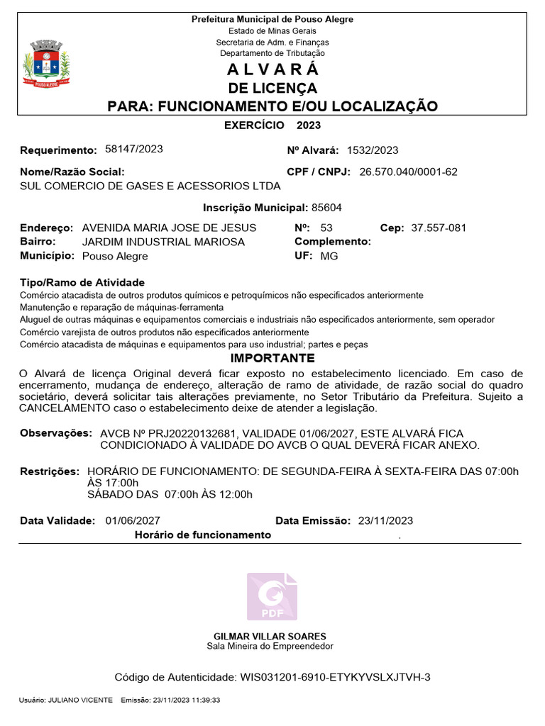 Alvara de Localizacao | PDF