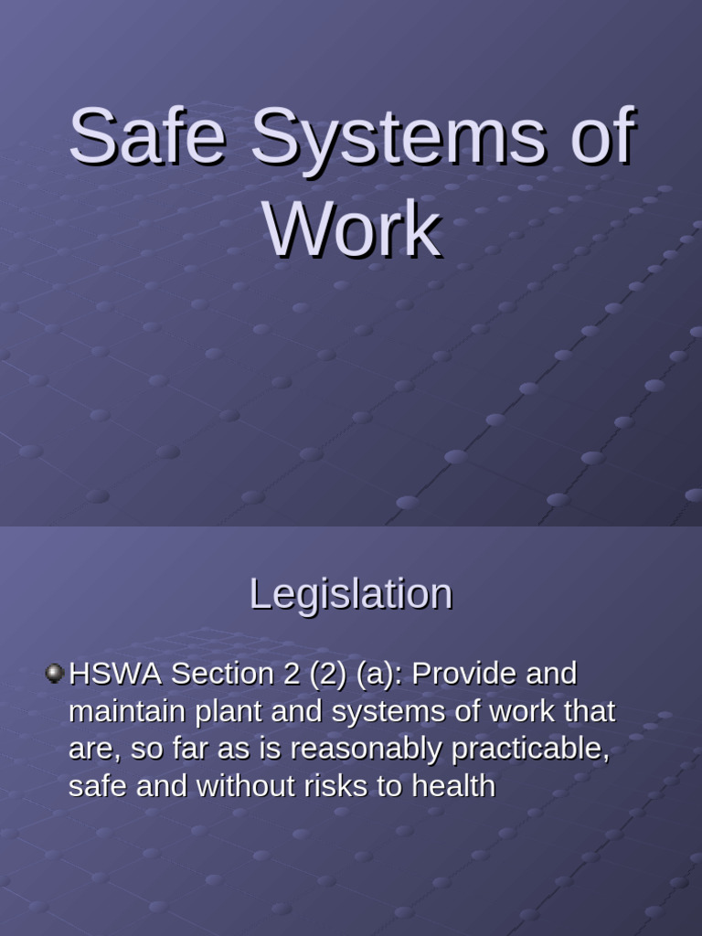SSW03 - Safe System Powerpoint | PDF