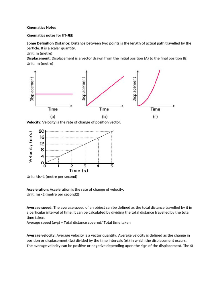 Kinematics Class 11 | PDF