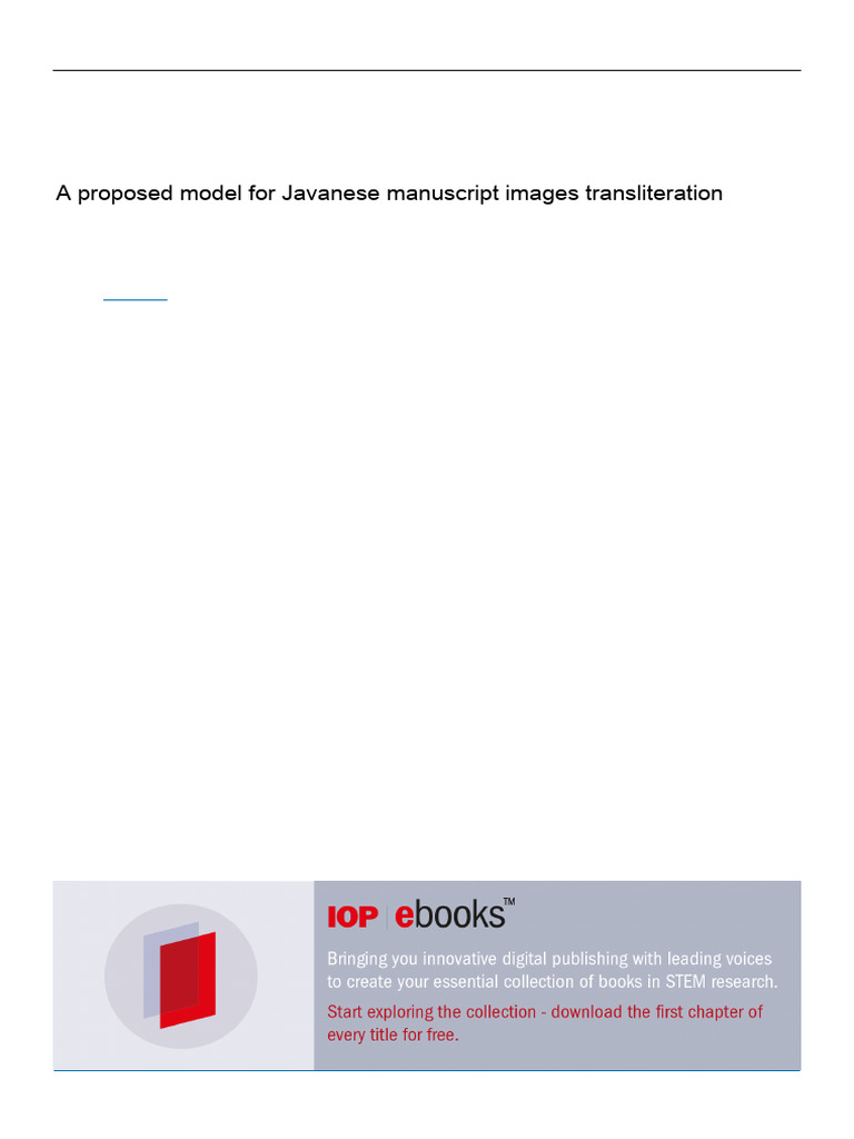A Proposed Model For Javanese Manuscript Images | PDF | Image Segmentation