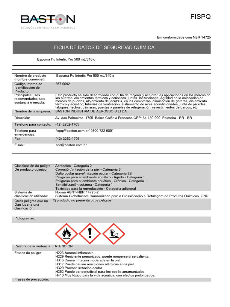 Espuma de Poliuretano INTERFIX | PDF