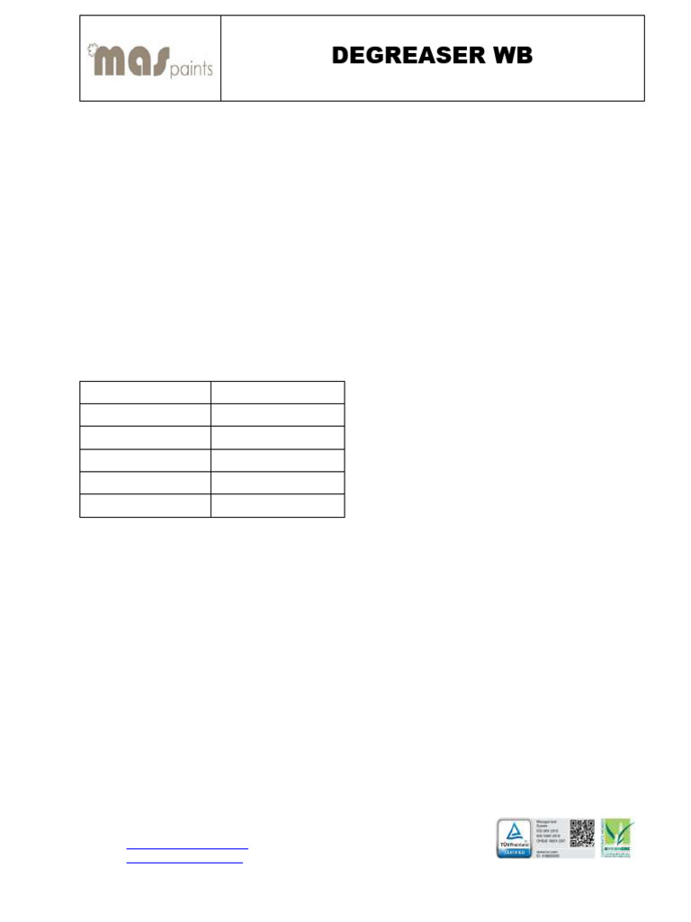 Degreaser WB Datasheet | PDF
