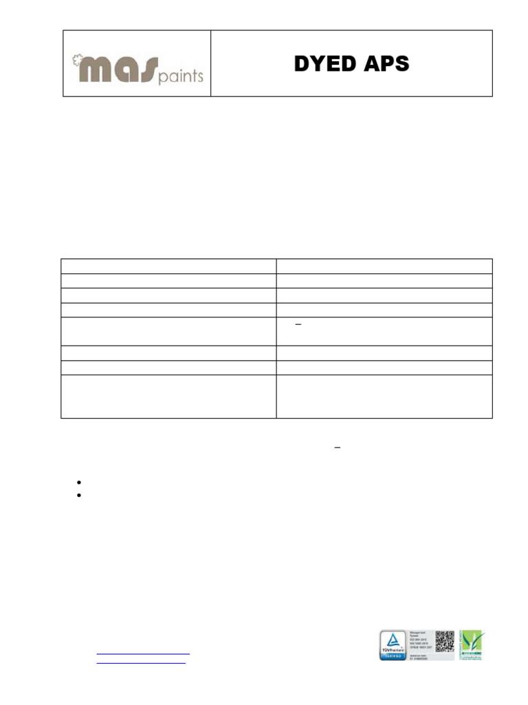 Dyed Aps Datasheet | PDF
