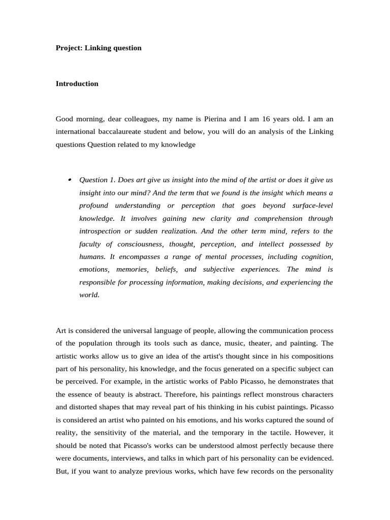 Project Linking question | PDF