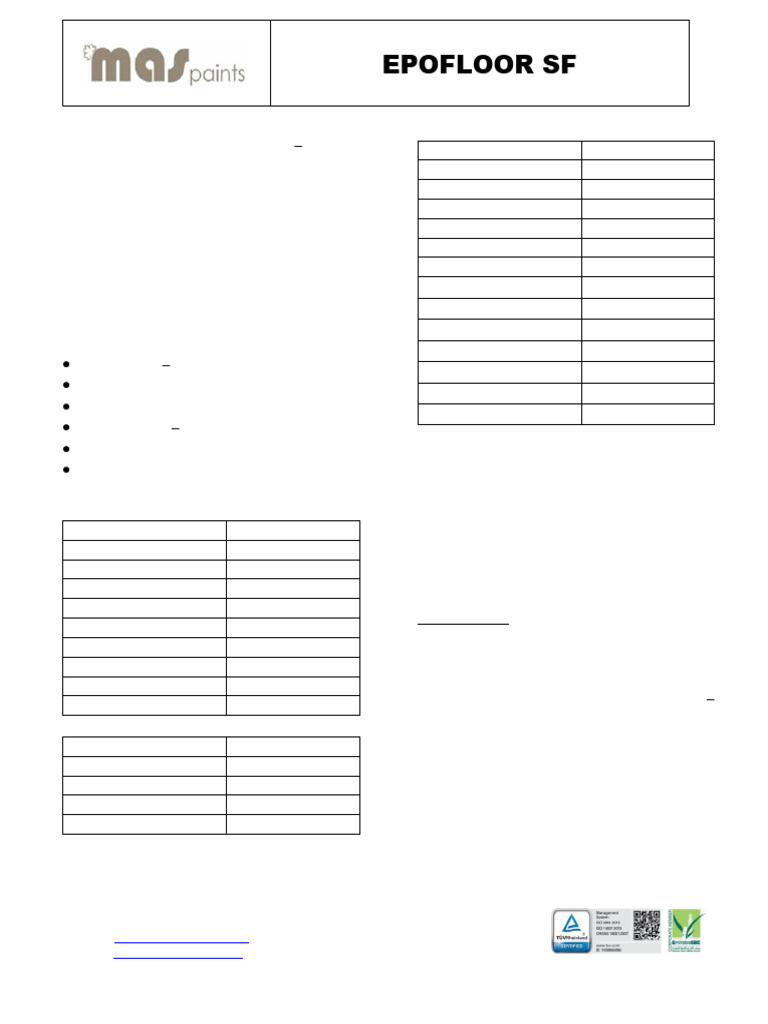 Epofloor SF Datasheet | PDF