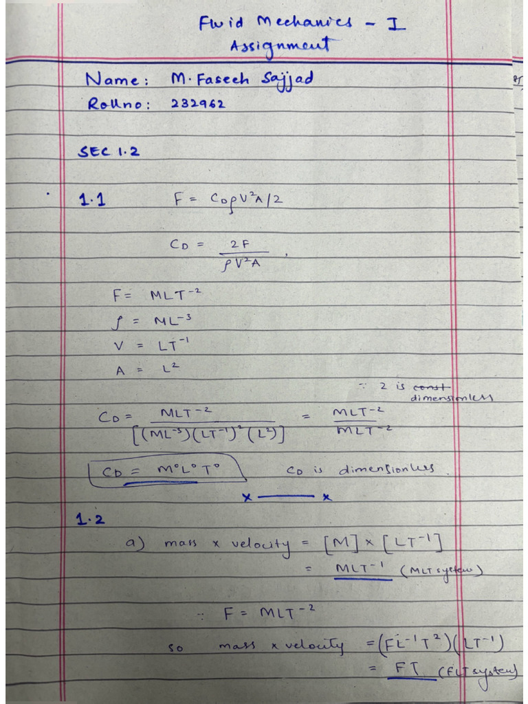 FM-1 Assignment 1.1 | PDF
