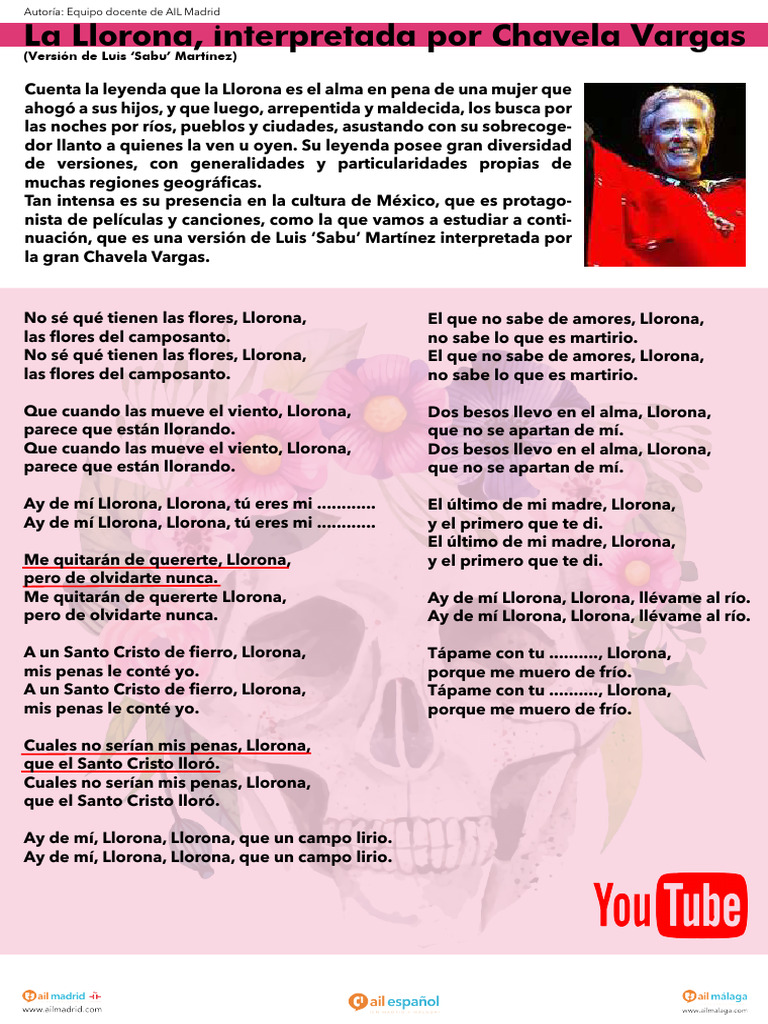 actividad-espanol-cancion-llorona-dia-de-muertos-copia | PDF