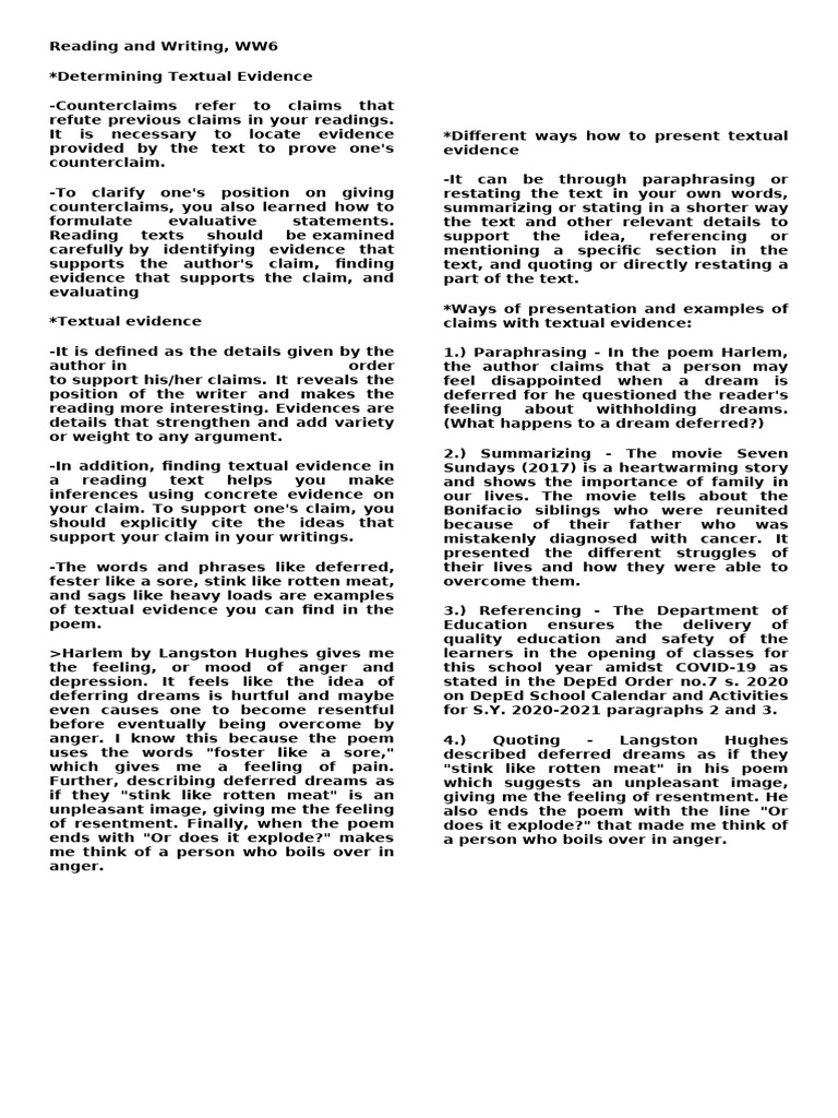 Reading and Writing WW6 | PDF