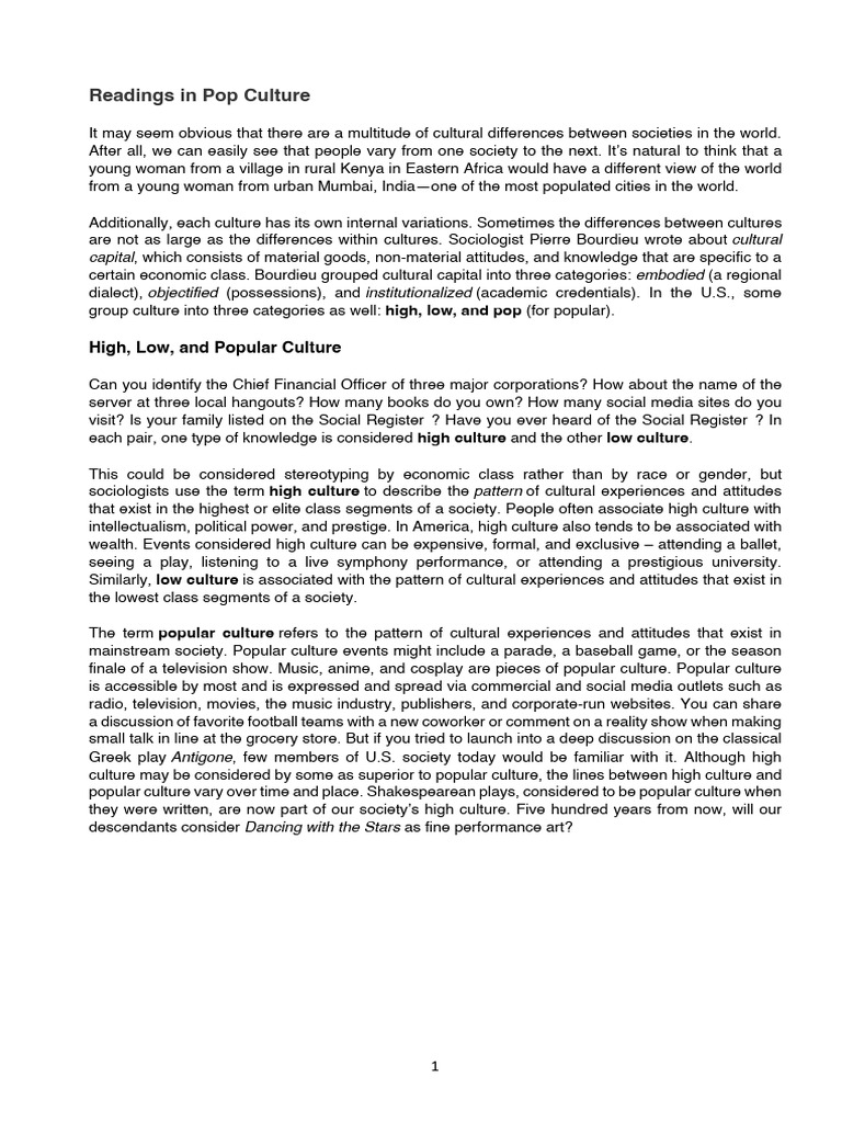 Readings in Pop Culture | PDF
