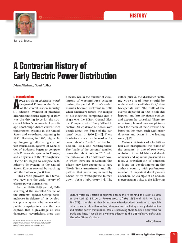 24.a Contrarian History of Early Electric Power Distribution History | PDF