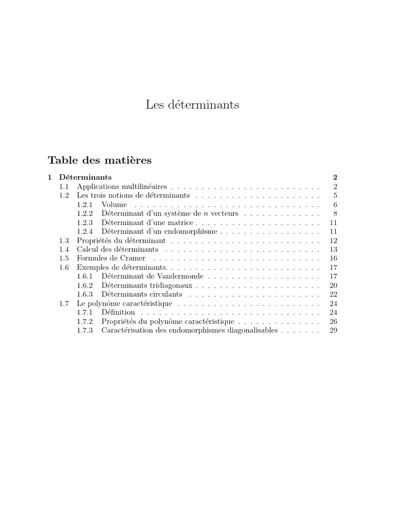 17 - Les Déterminants | PDF