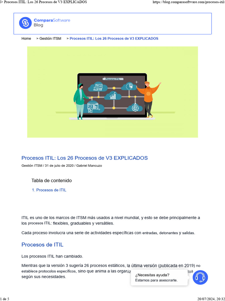 Procesos ITIL - Los 26 Procesos de V3 Explicados | PDF