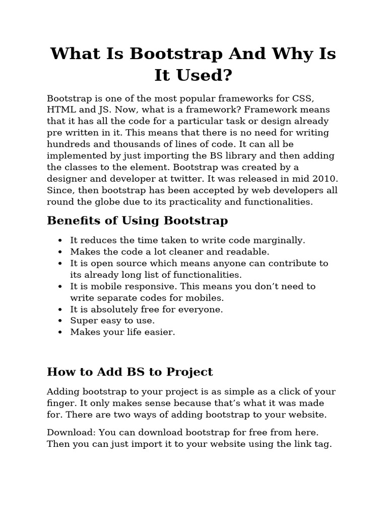 What Is Bootstrap and Why Is It Used - BP3 | PDF