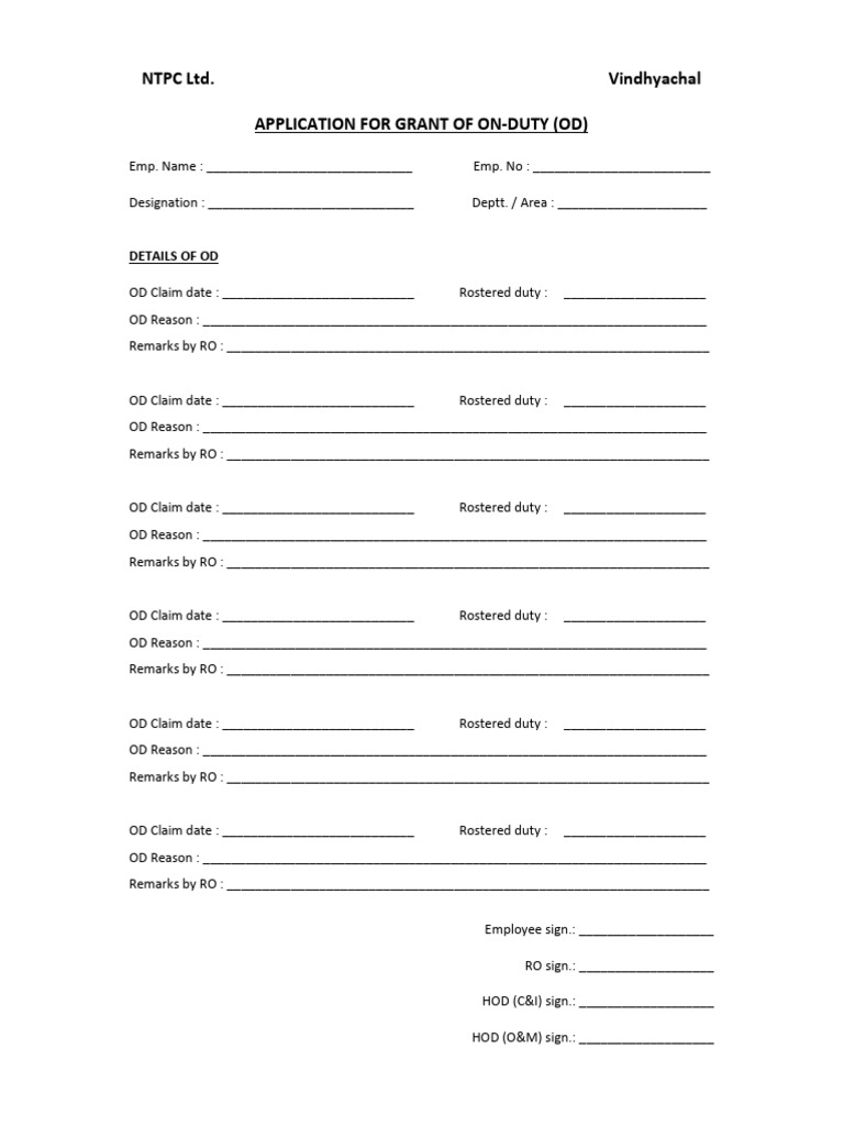 Microsoft Word - OD Format R1 | PDF