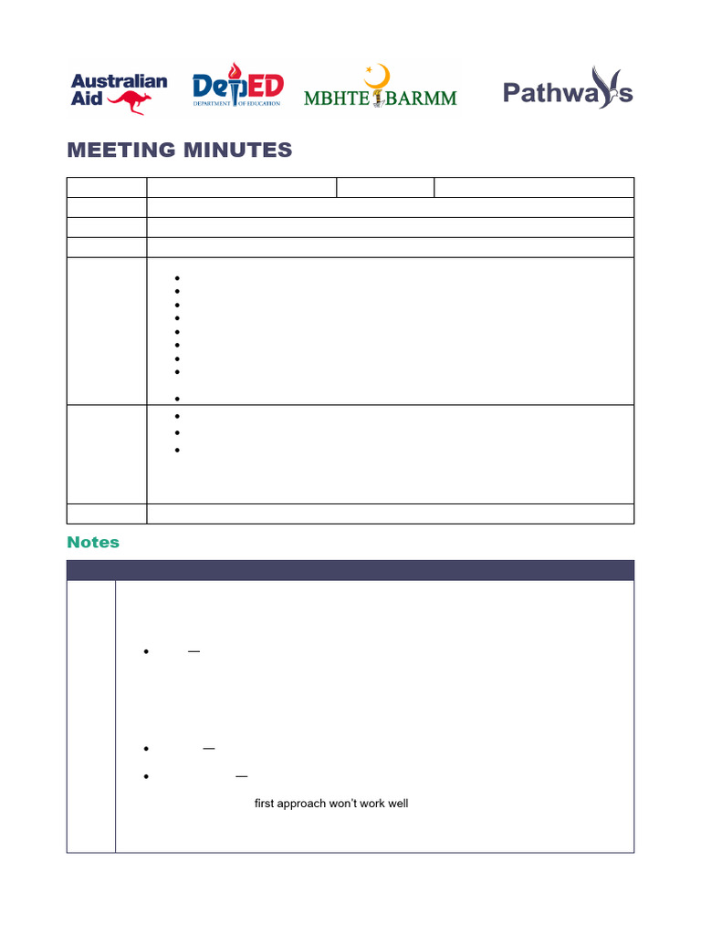 Sample Meeting Notes | PDF