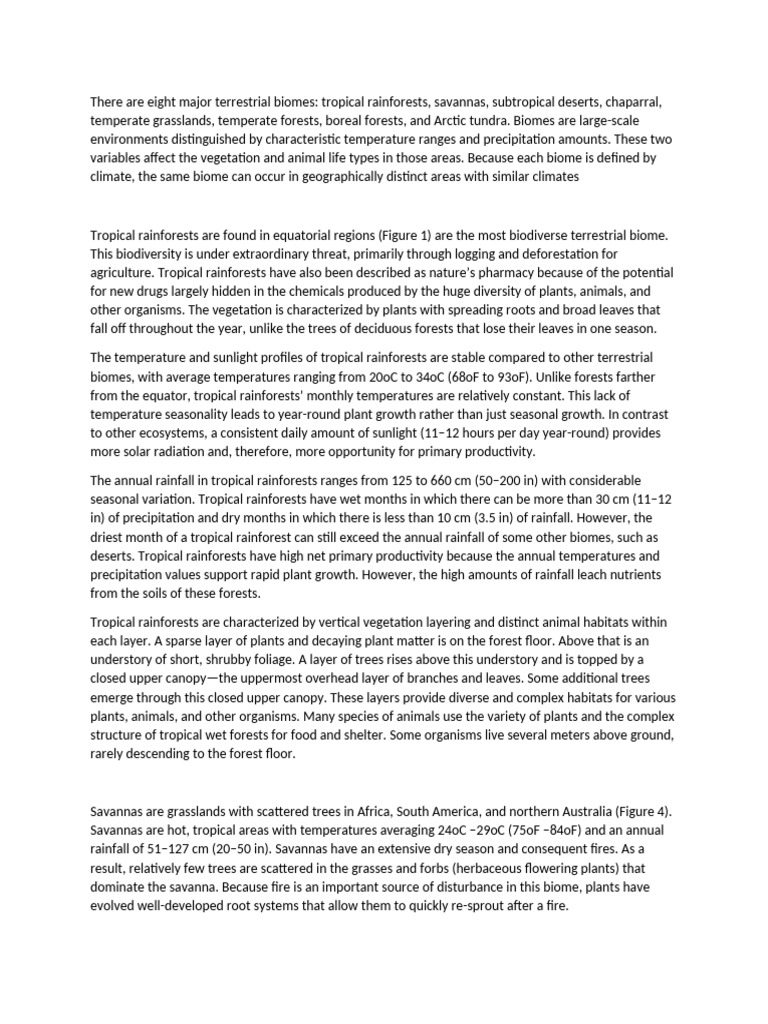 Terrestrial Biomes | PDF