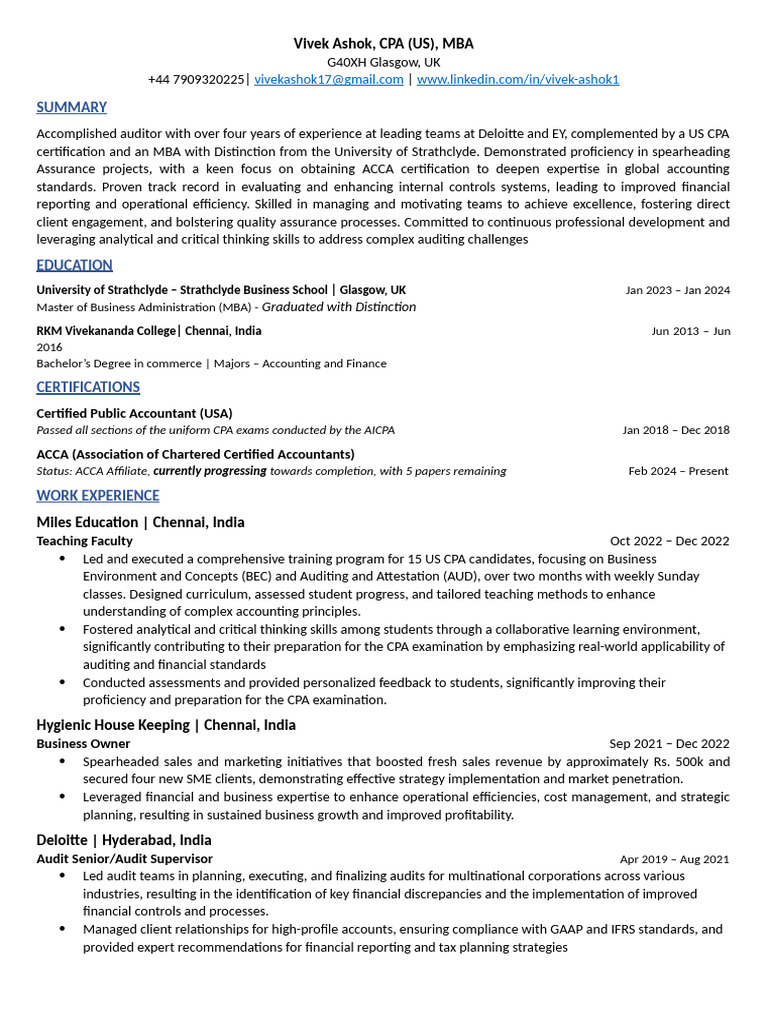 Vivek Ashok - CV | PDF