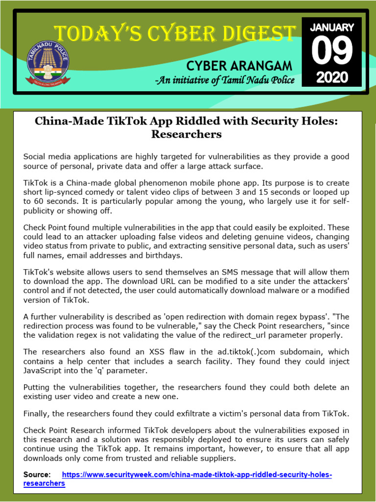 Today'S Cyber Digest | PDF