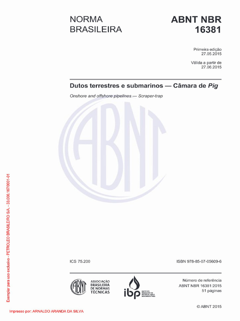 Abnt Nbr 16381 - Câmara de Pig | PDF