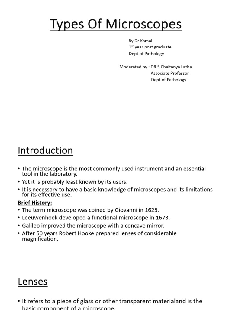 Kamal Types of Microscopes | PDF