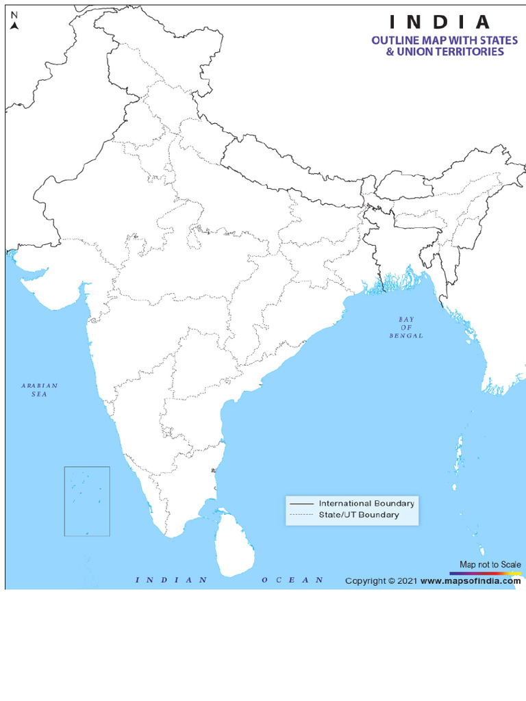 Outline Map of India - India Outline Map With State Boundaries | PDF