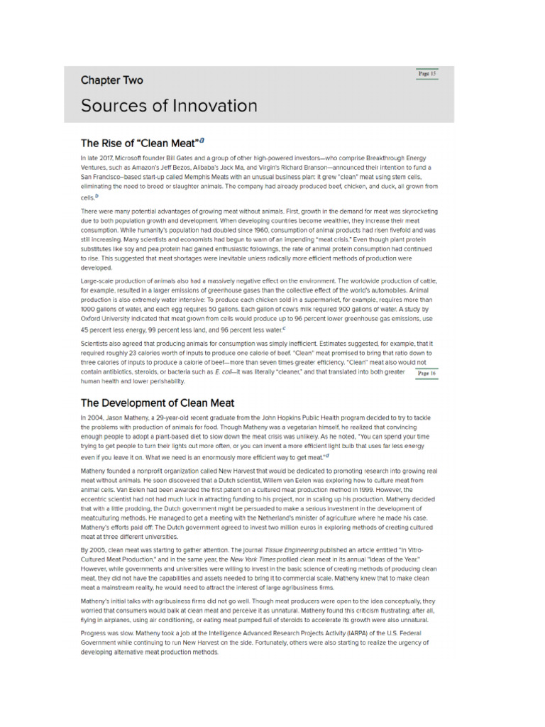 Starting Case 1 - The Rise of Clean Meat | PDF