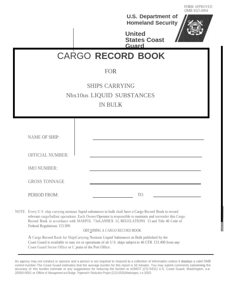 Cargo Record Book - Quimiqueros | PDF